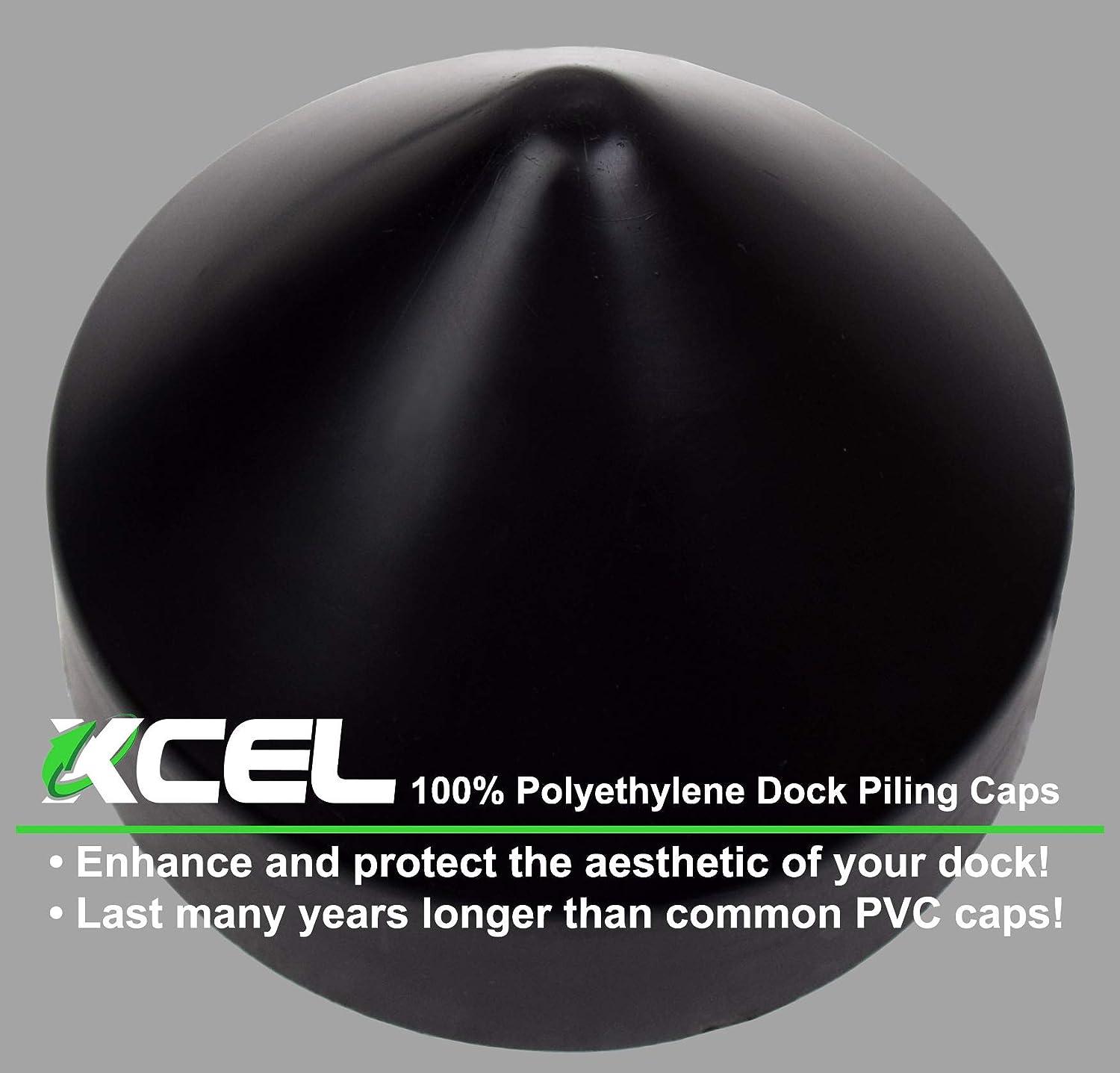 Xcel Polyethylene Dock Piling Cap - Round Cone Design - 8.5 Inch ...