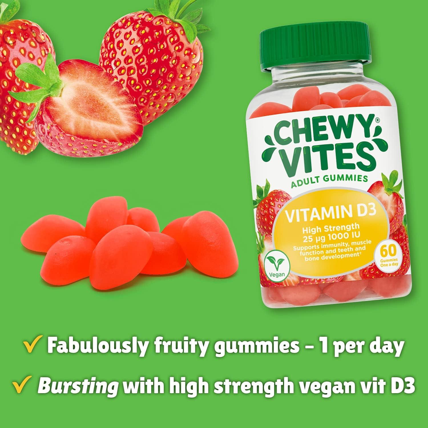 Chewy Vites Adults High Strength Vit D3 Gummy Vitamins - 2 Months ...