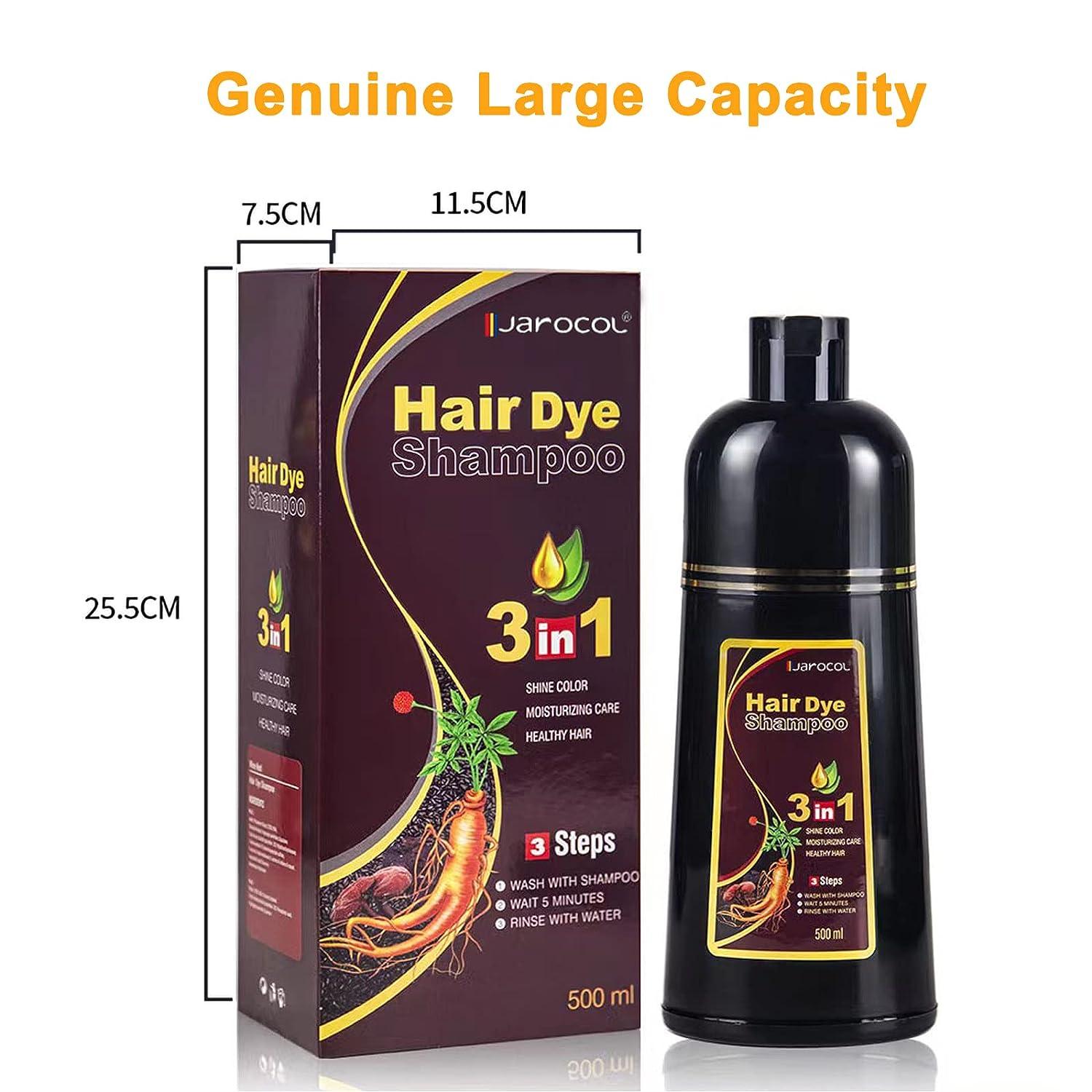Brown Hair Dye Shampoo - 3-In-1 Instant Coloring & Gray Hair Coverage ...