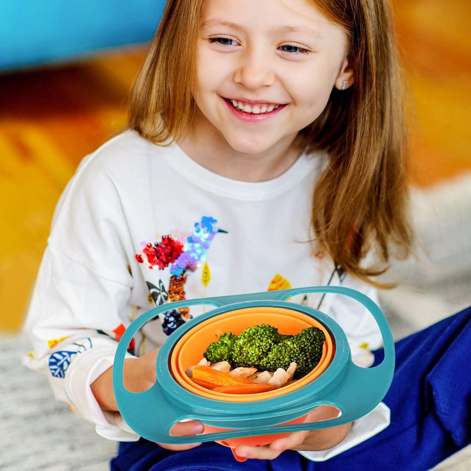 Baby Universal Gyro Bowl - Non-Spill Rotating 360 Degrees Magic Bowl ...