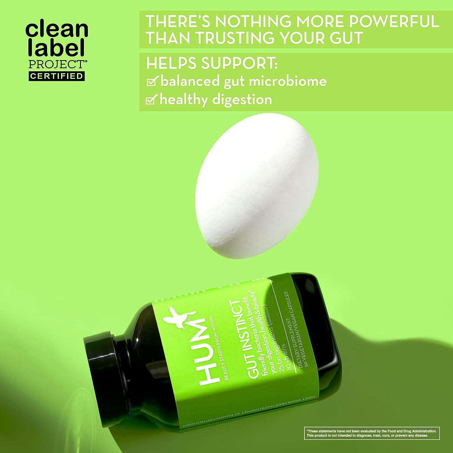 HUM Gut Instinct Probiotic Blend | Digestive Health, Bloating Relief ...