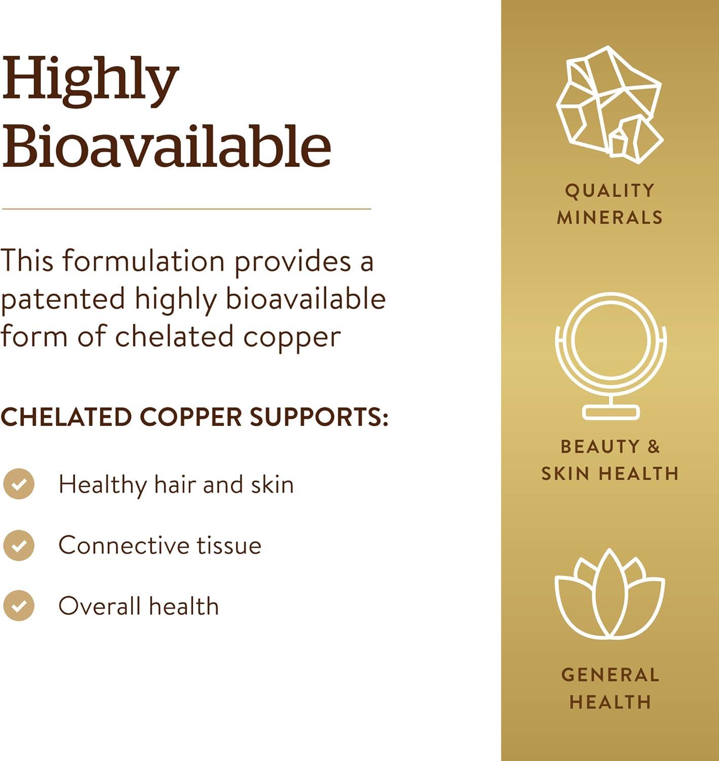 SOLGAR Chelated Copper Essential Trace Mineral - 100 Tablets | Buy Now ...