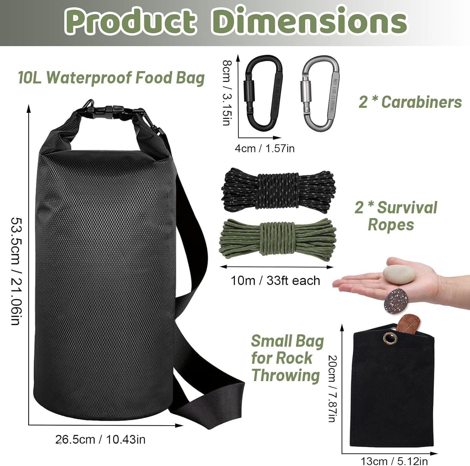 Waekiytl Bear Food Bag Hanging System - Ultralight 10L Waterproof ...