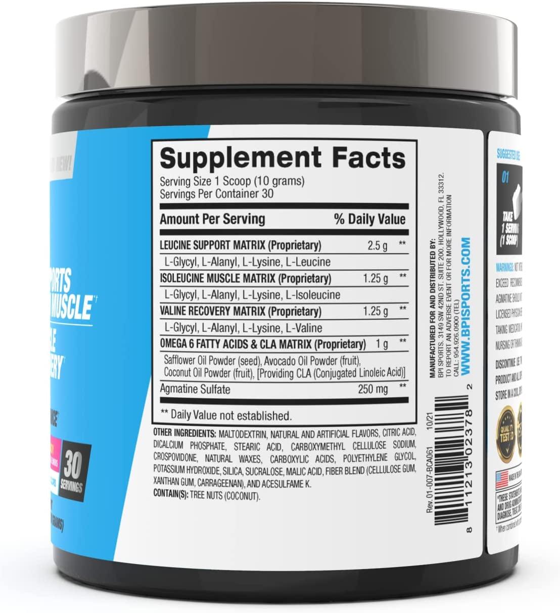 BPI Sports Best BCAA 30 Servings - Sour Candy Flavor BCAA Powder for ...