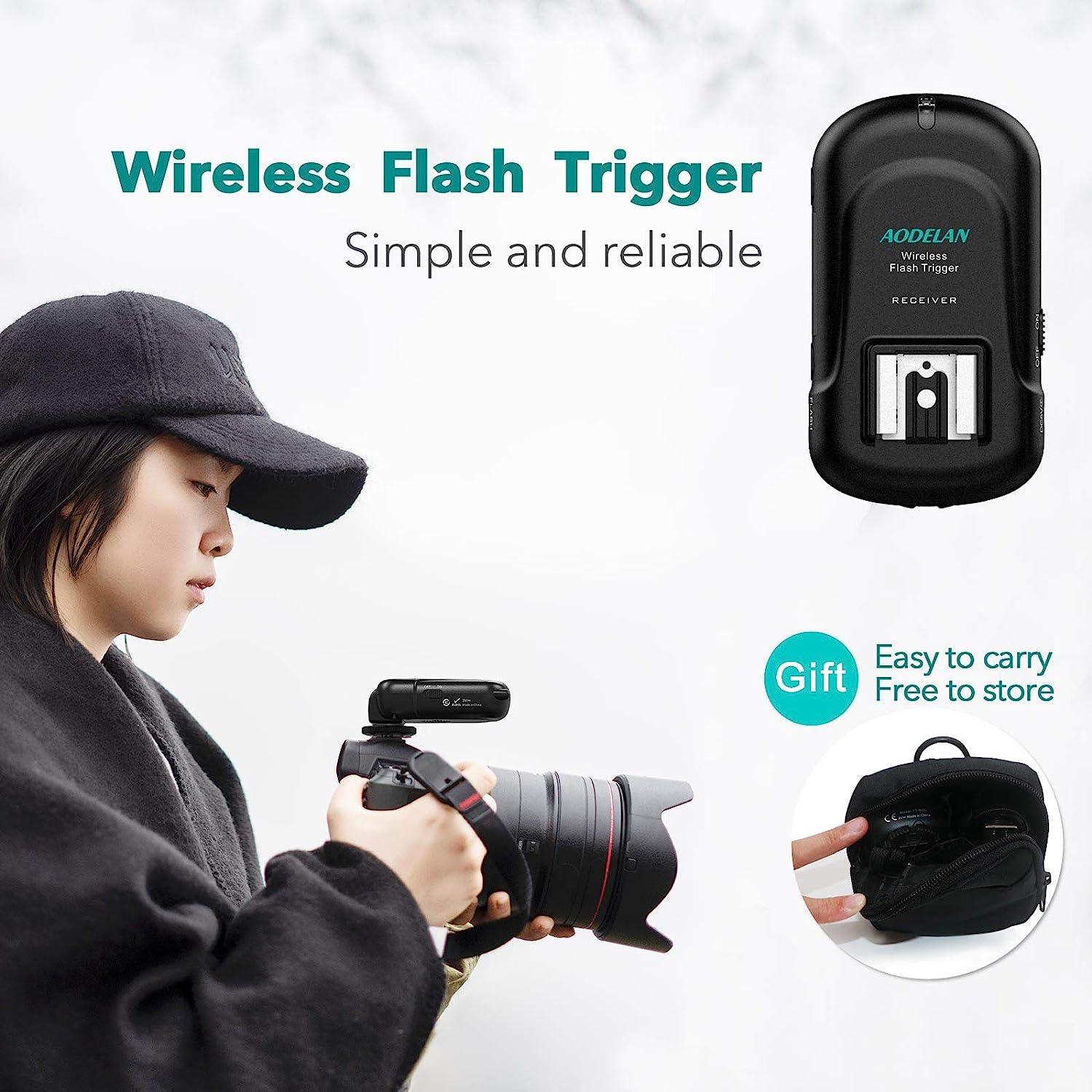 AODELAN Wireless Flash Trigger Set | Remote Speedlite Trigger for Hot ...