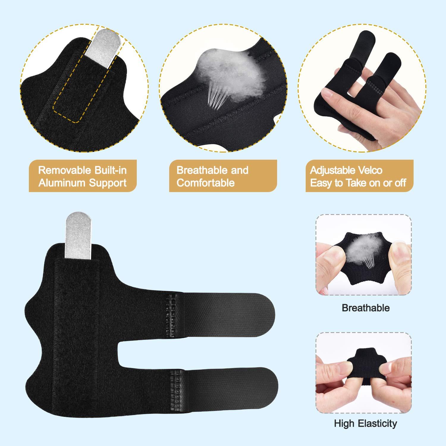Sopito Finger Rails - 2 Pieces with 6 Nylon Sleeves for Broken Finger ...