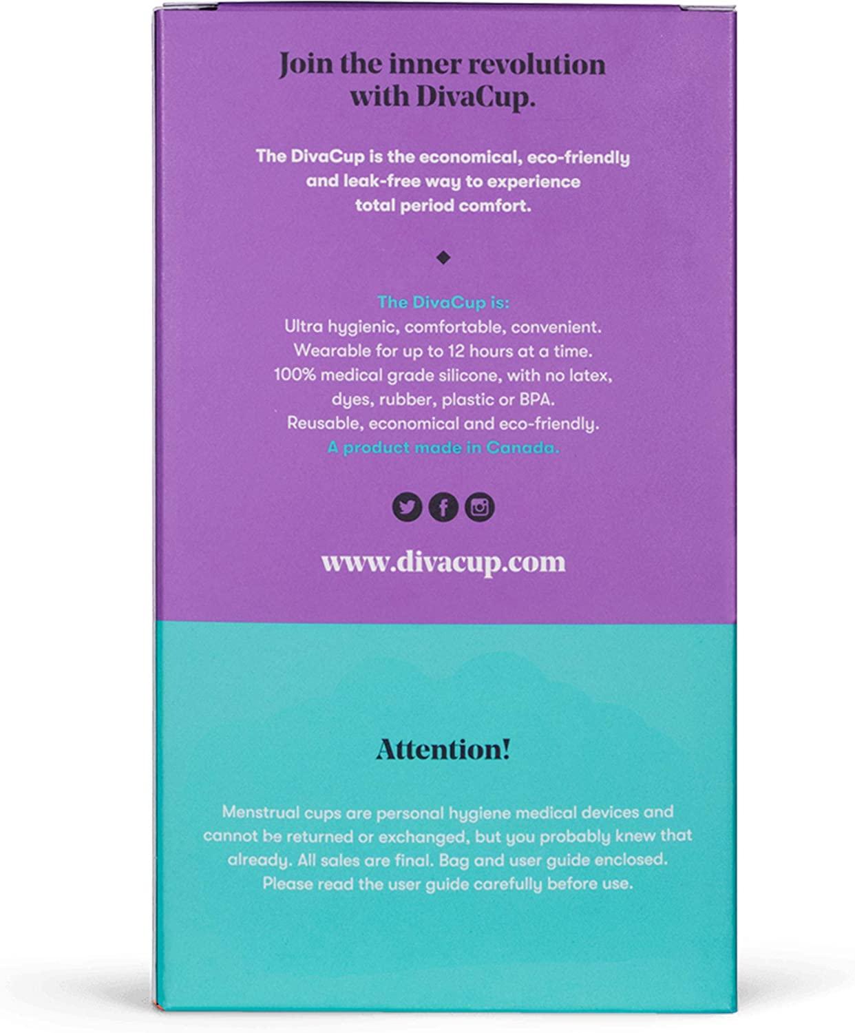 DivaCup Menstrual Cup Model 2 - Leak-Free and BPA Free Feminine Hygiene ...