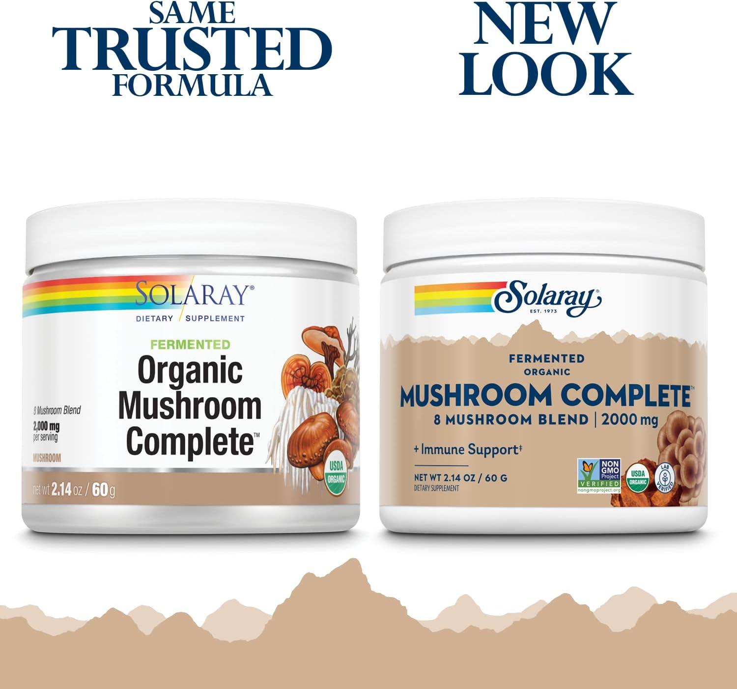 Solaray Organic Fermented Mushroom Complete Powder 2000mg | 60g ...