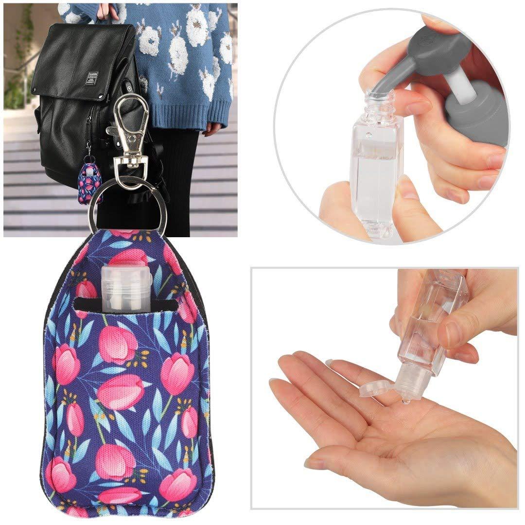 Dual-Sided Hand Sanitizer and Chapstick Holder Keychain with Reusable ...