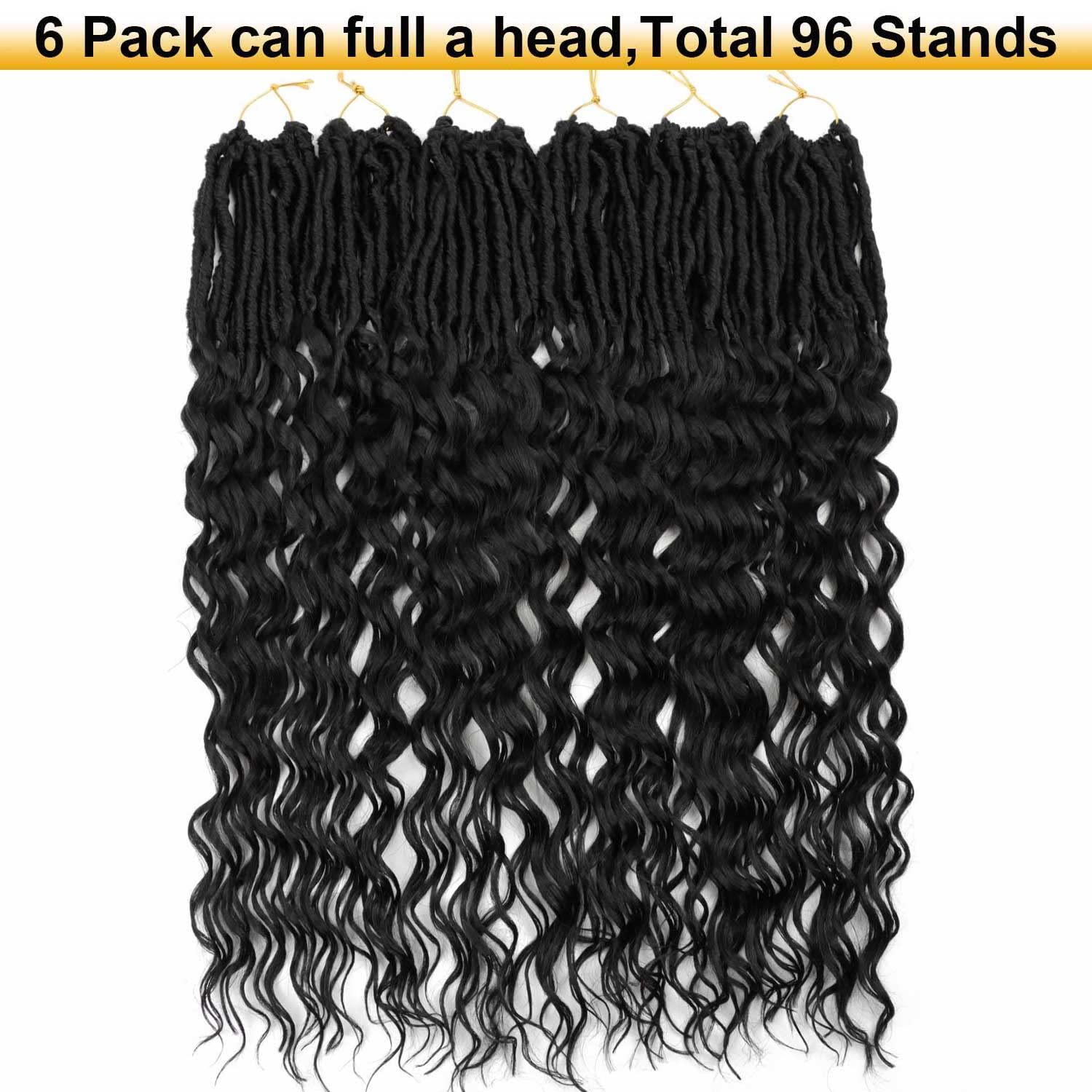 24 Inch Faux Locs Crochet Hair | Soft Goddess Locs Crochet Braids | 6 ...
