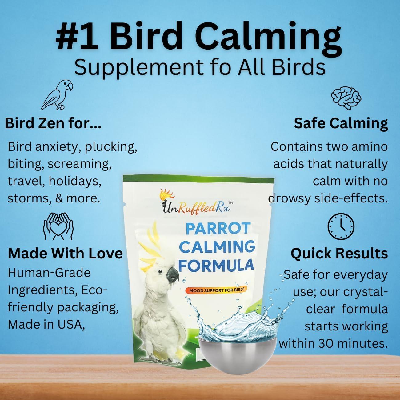 UnRuffledRx Parrot Calming Formula Dietary Supplement for Birds 3 oz ...