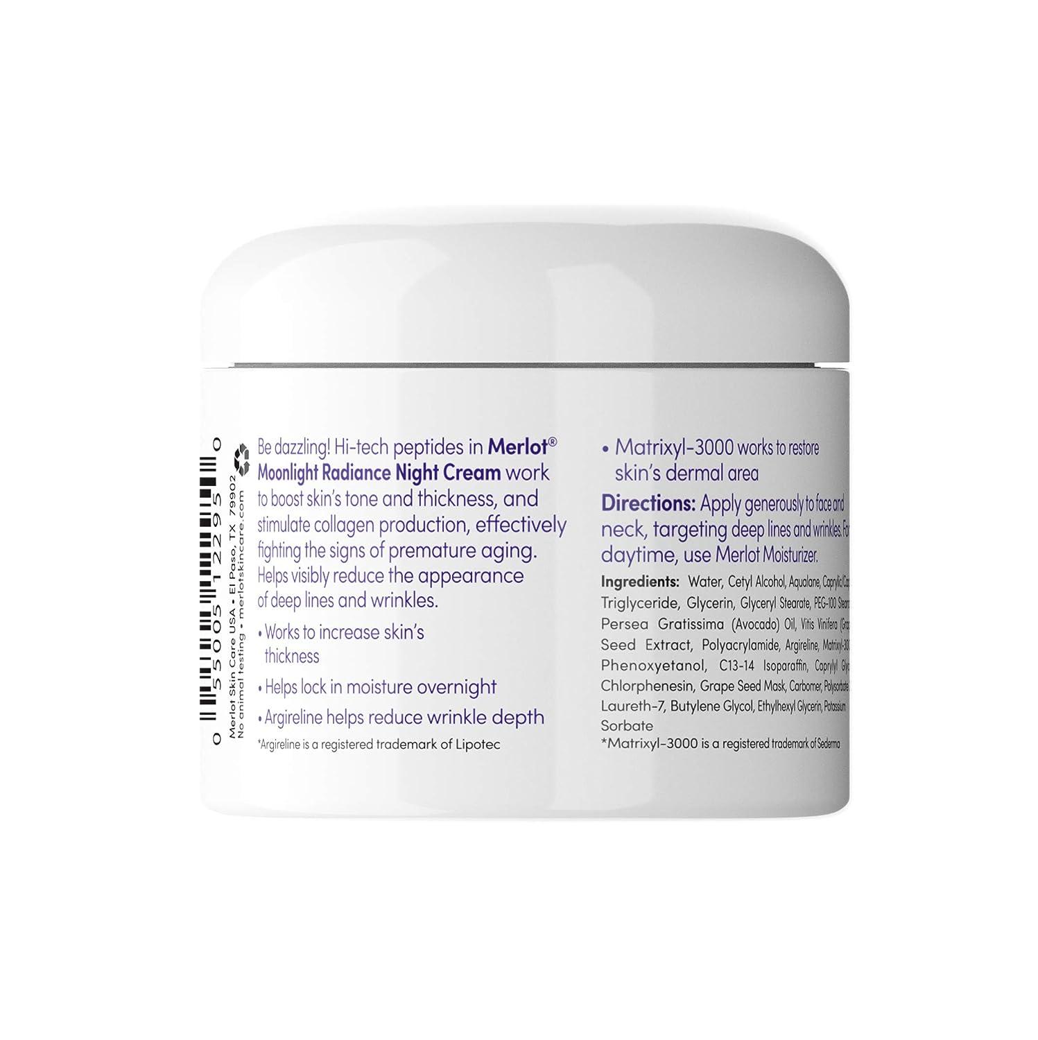 Merlot Moonlight Radiance Night Cream - Hydrating Nighttime Skincare ...