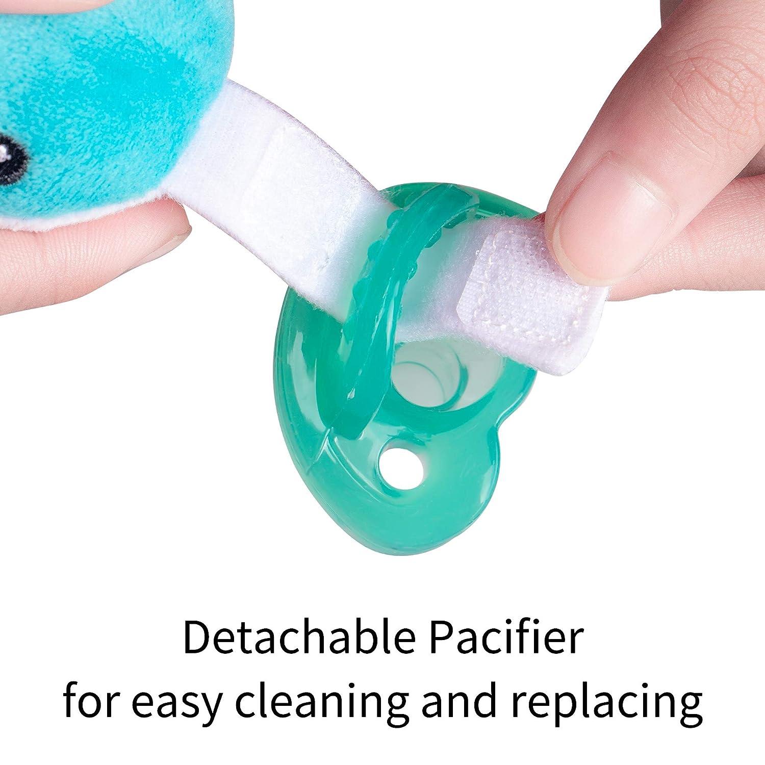 Plush Whale Pacifier Holder with Detachable Stuffed Animal - Silicone ...