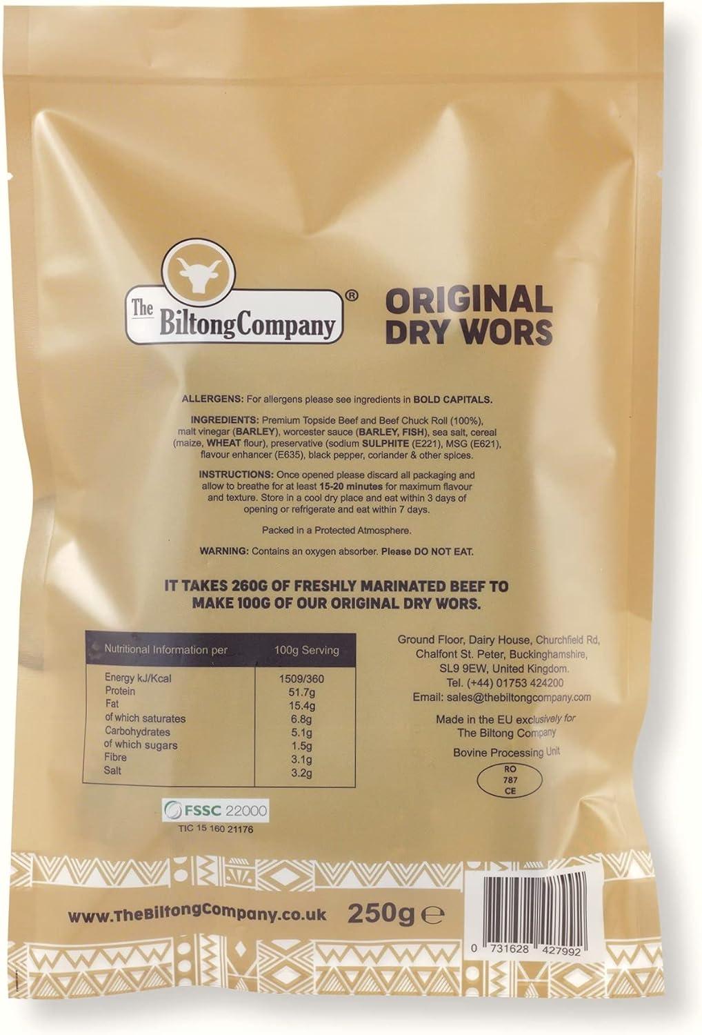 Biltong 500g - Half Sliced & Half Dry WORS Original | Buy Now with ...