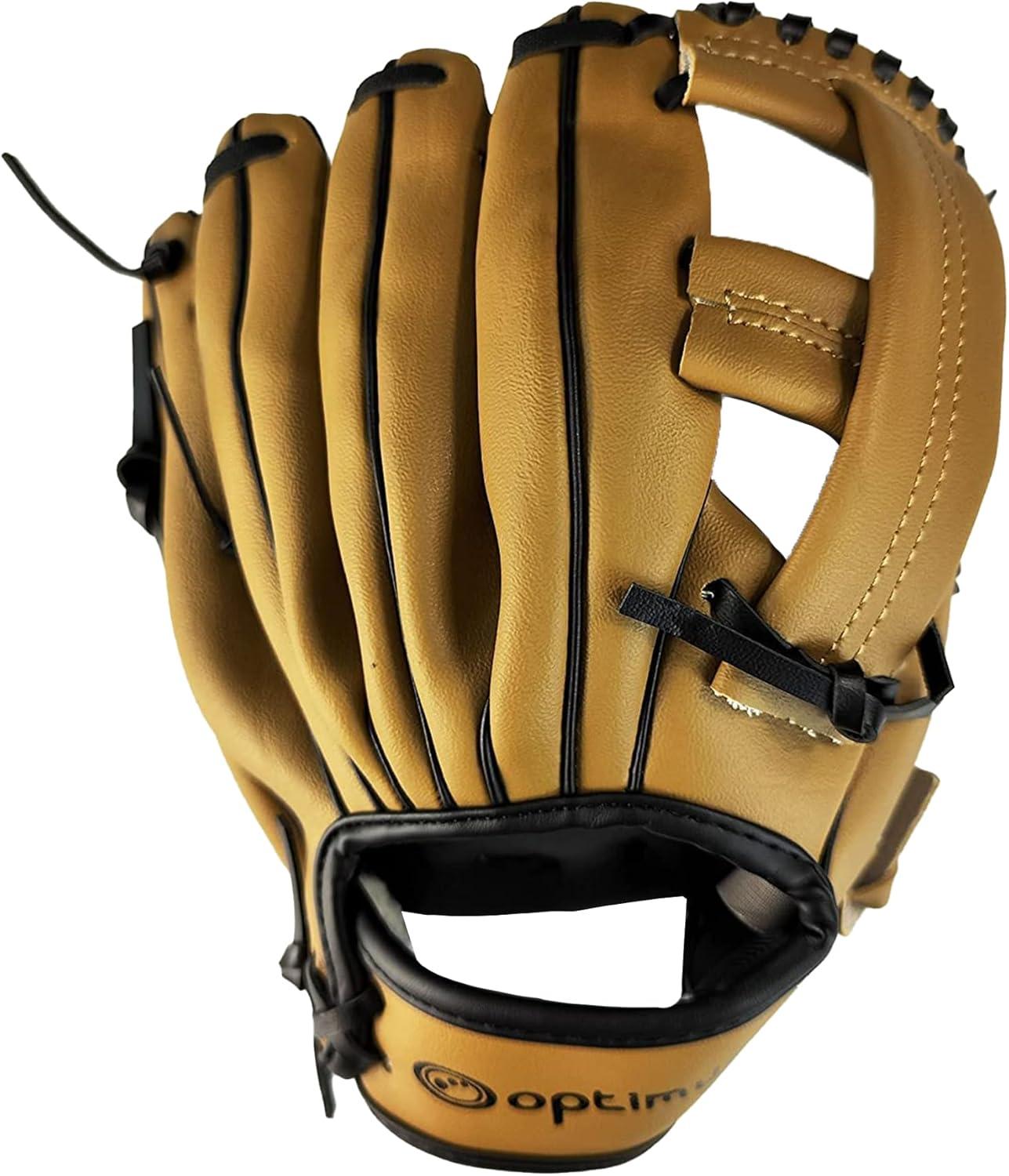 Optimum Extreme Left-Handed Baseball Glove & Ball - Deep Bag Padded ...