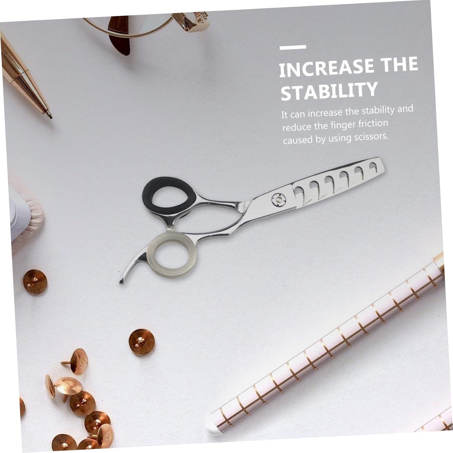 MipCase 12-Piece Scissor Rings - Slipproof Hair Cutting Thumb ...