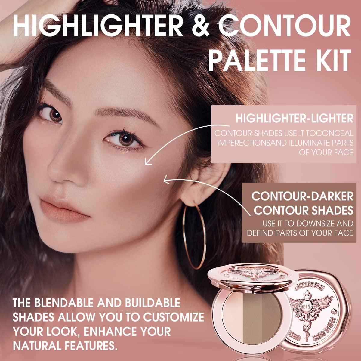 HEXZE Contour Powder Palette - Matte Highlighter and Hydrating Bronzer ...