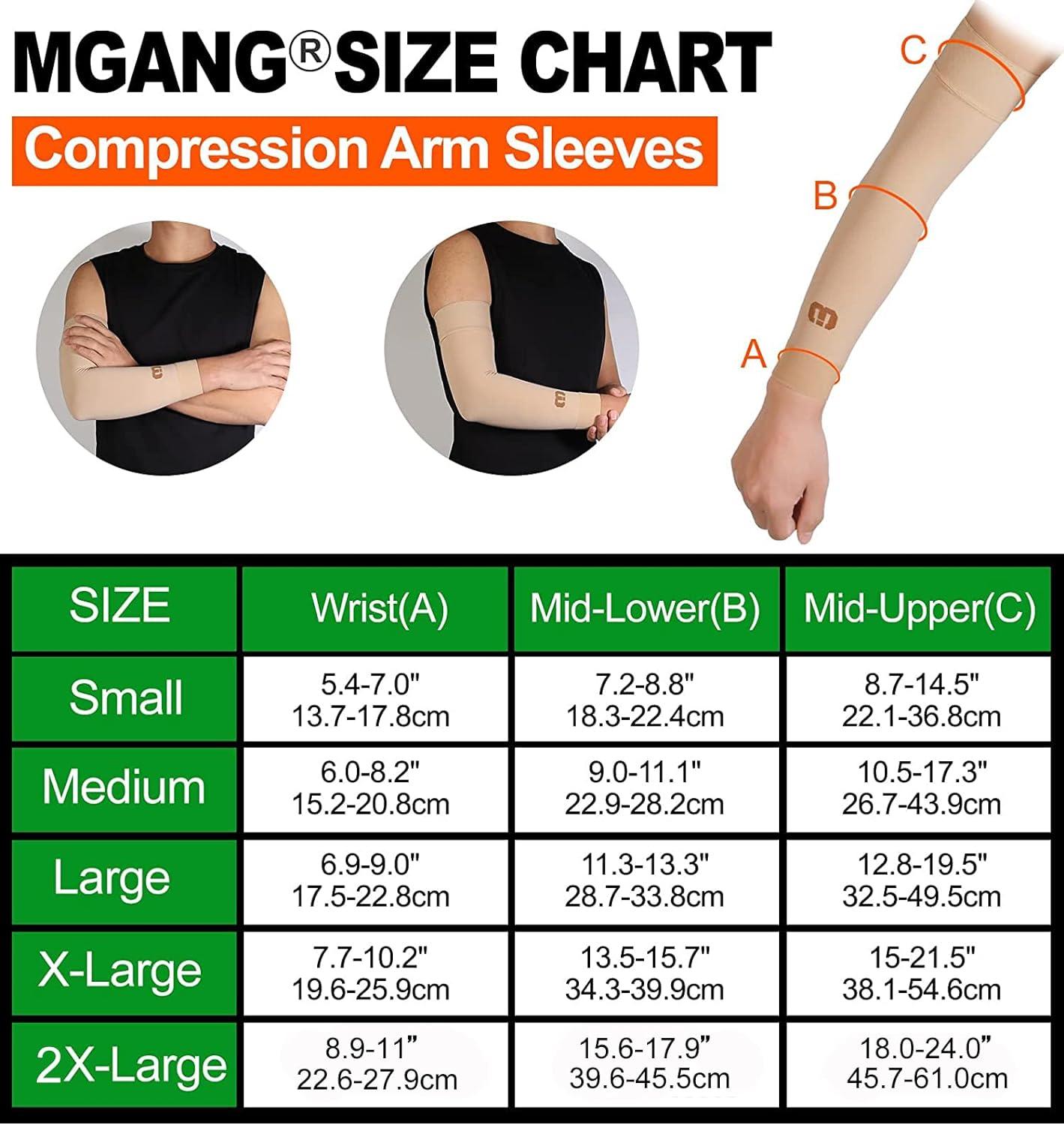 MGANG Lymphedema Compression Arm Sleeve 15-20 mmHg Full Arm Support ...