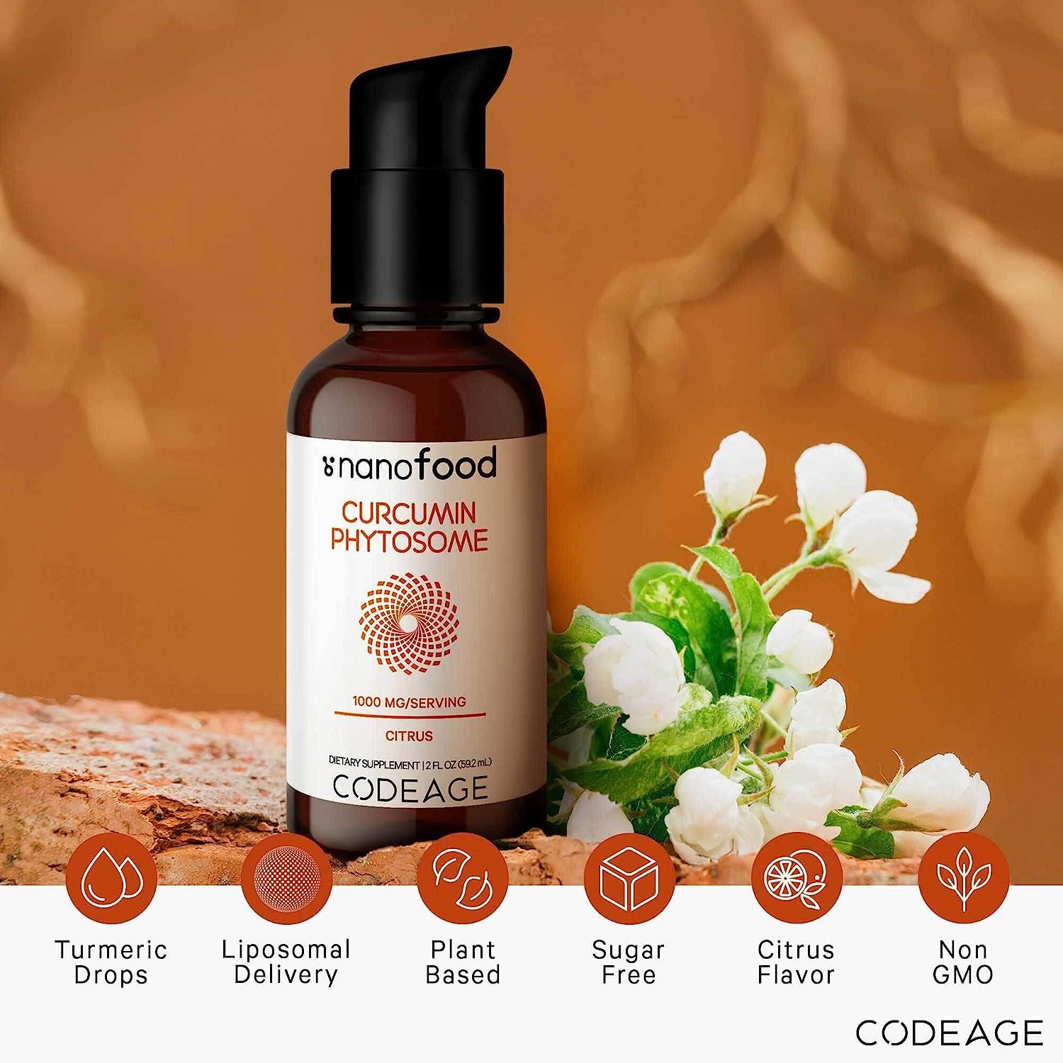 Codeage Liposomal Curcumin Phytosome Liquid Supplement - 2 fl oz ...