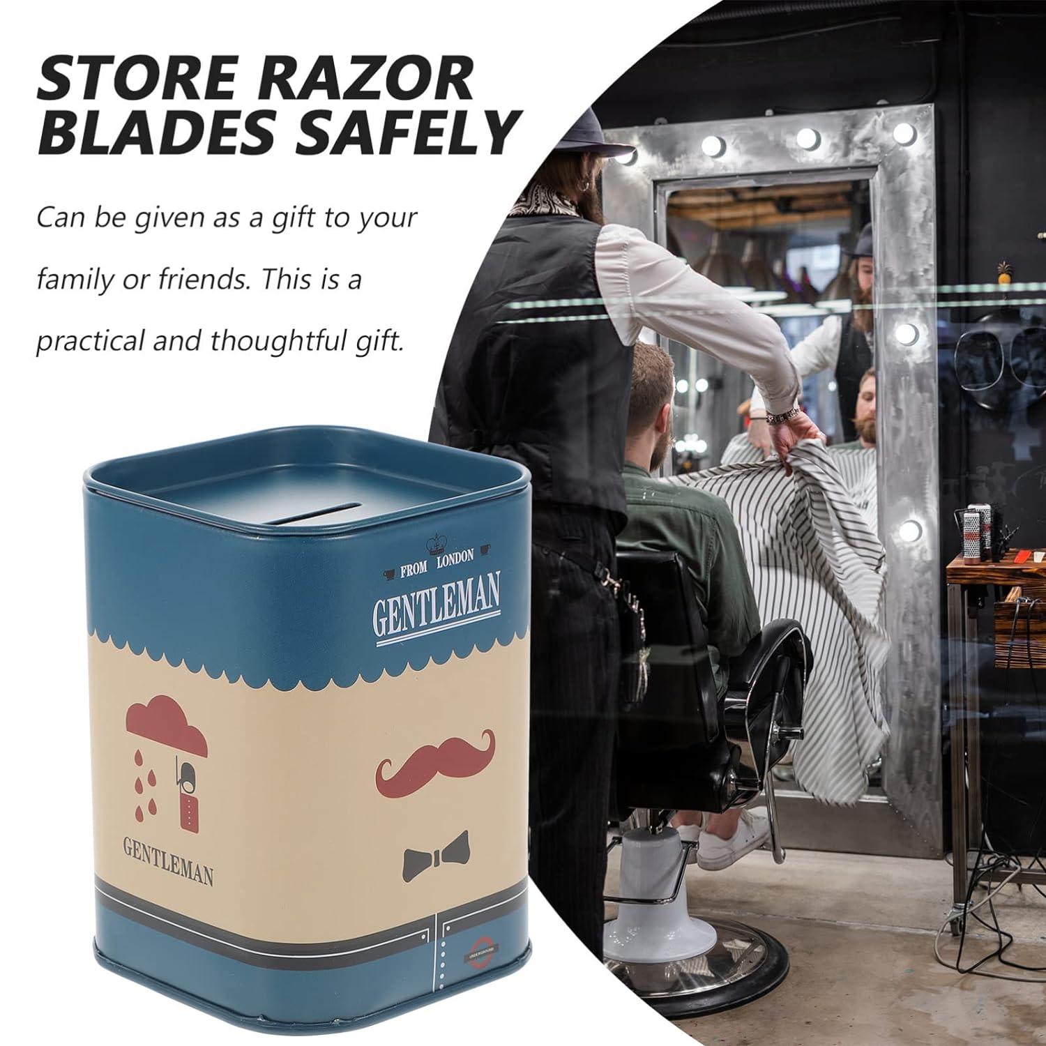 Beaupretty Stainless Steel Razor Disposal Case - Blue | Safety Razor ...