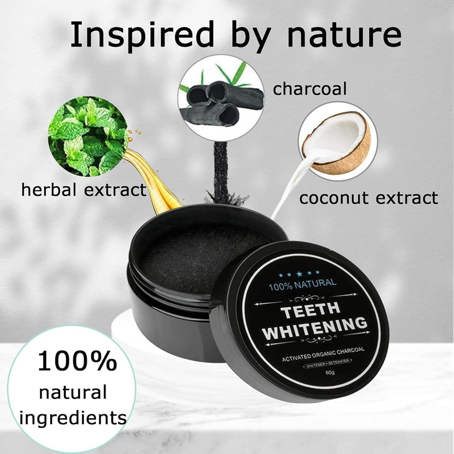Natural Activated Charcoal Tooth Whitening Powder - 2 Pack for Stain ...