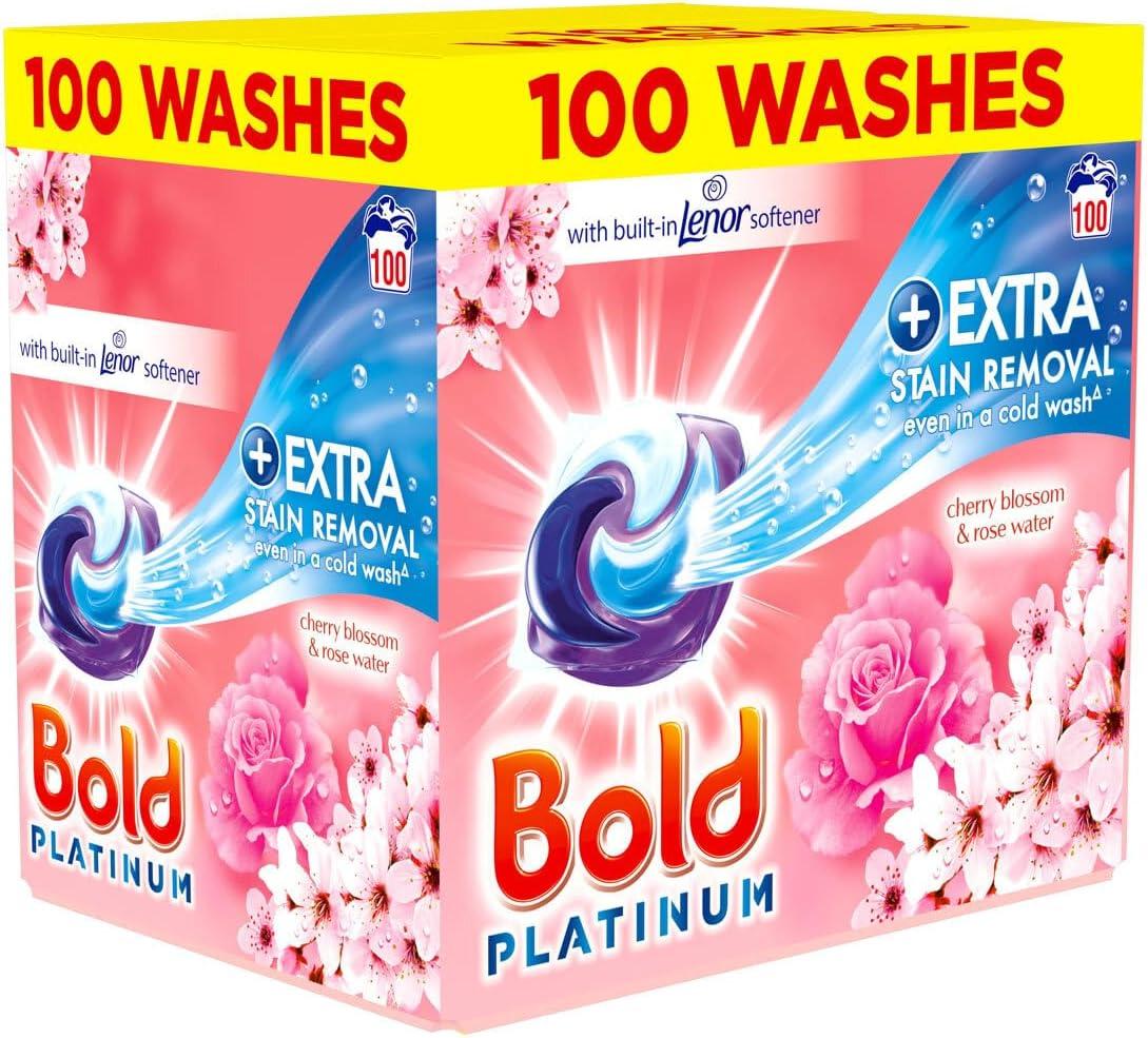 Bold Platinum Cherry Blossom Laundry Detergent Washing Liquid Capsules ...