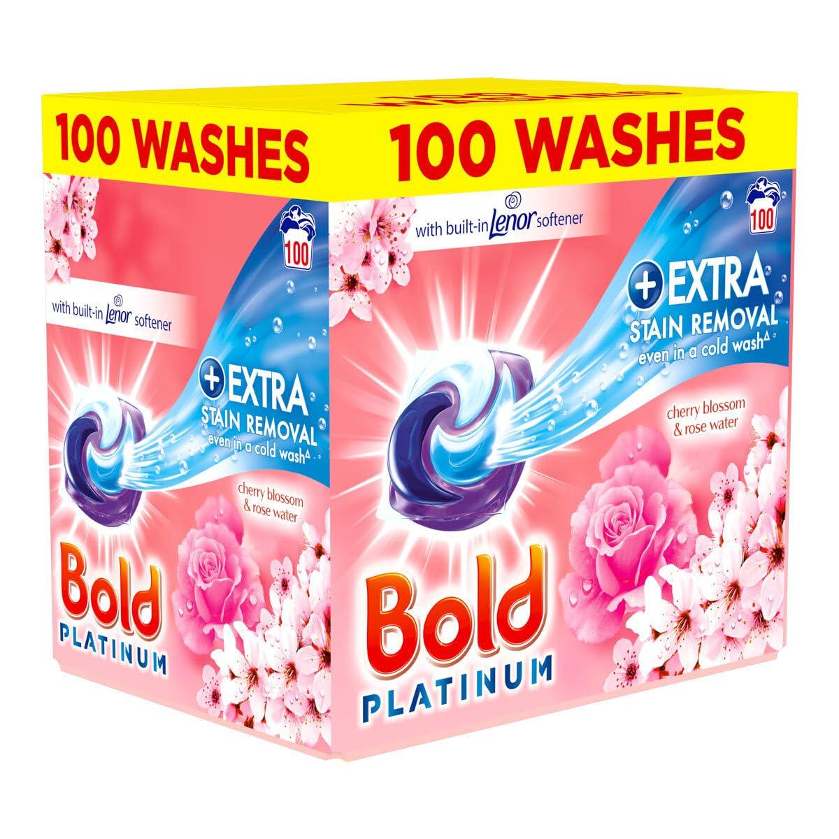 Bold Platinum Cherry Blossom Laundry Detergent Washing Liquid Capsules ...