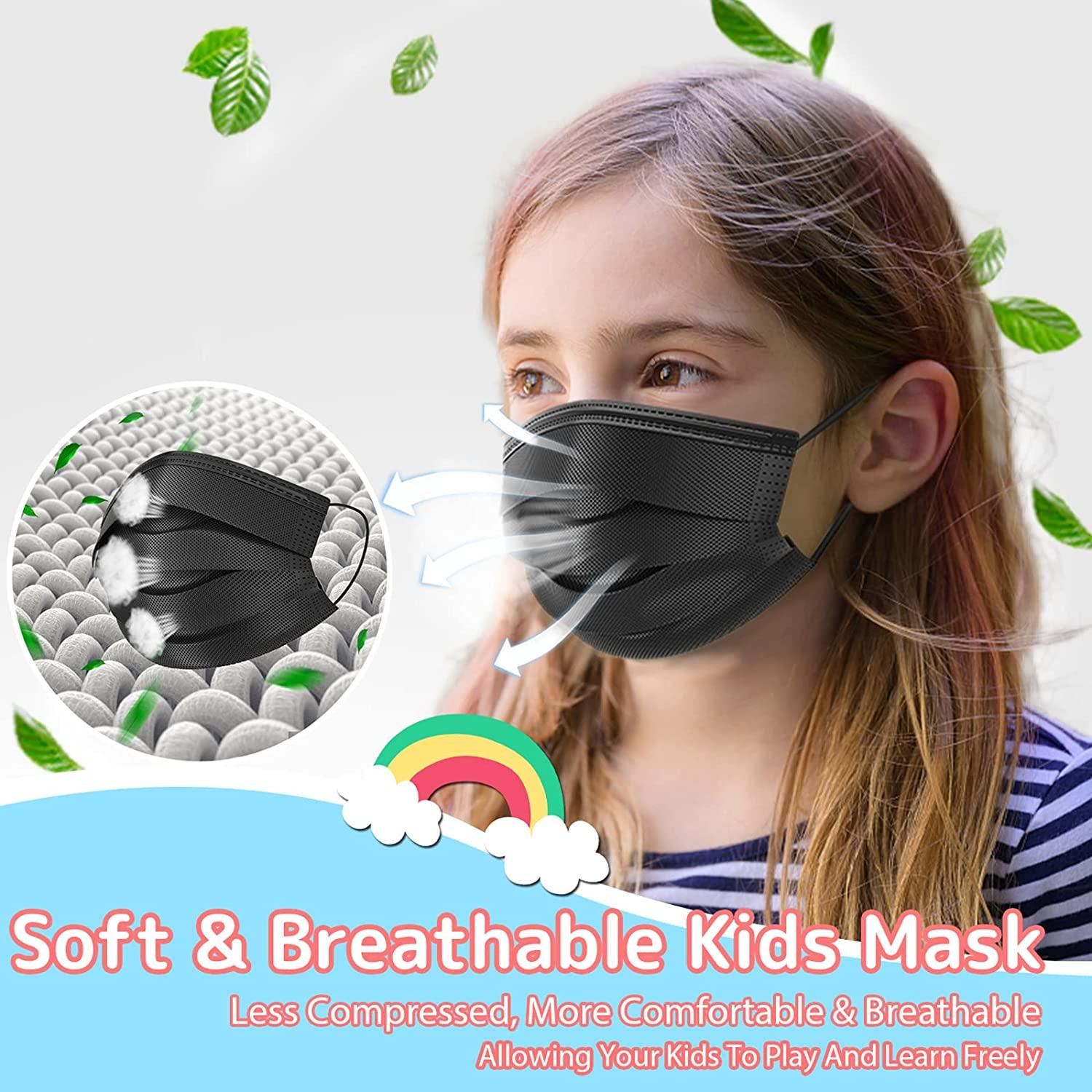 Kids Disposable Face Masks - 100 Pcs - Comfortable & Safe for Boys ...