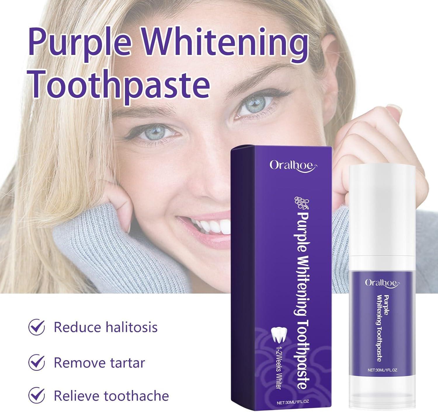 Purple Teeth Whitening Toothpaste 30ml - Brighten Your Smile | Color ...