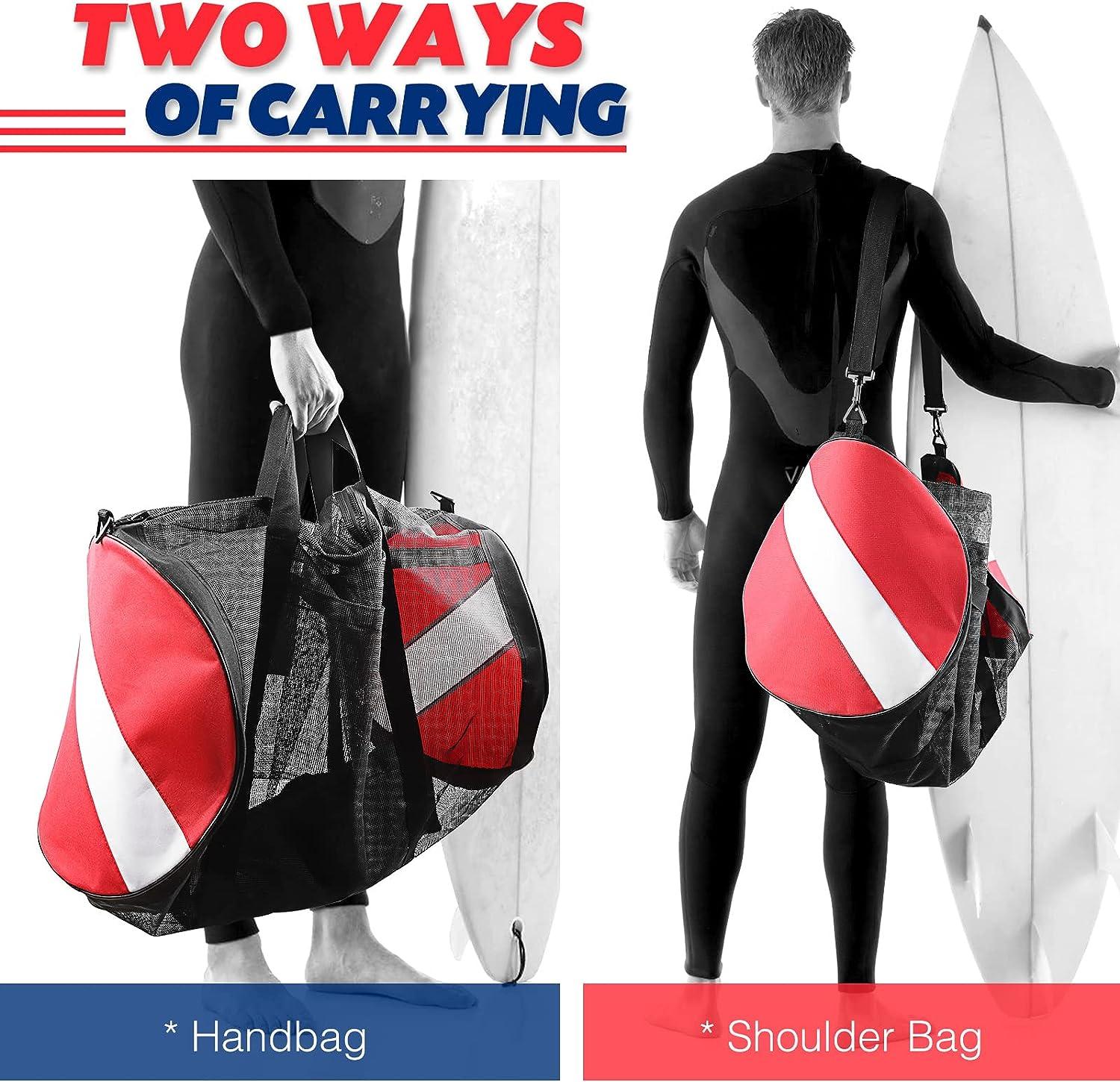 OVOVFANY Mesh Dive Bag - Heavy-Duty Oversized Dive Flag Duffel Bag for ...