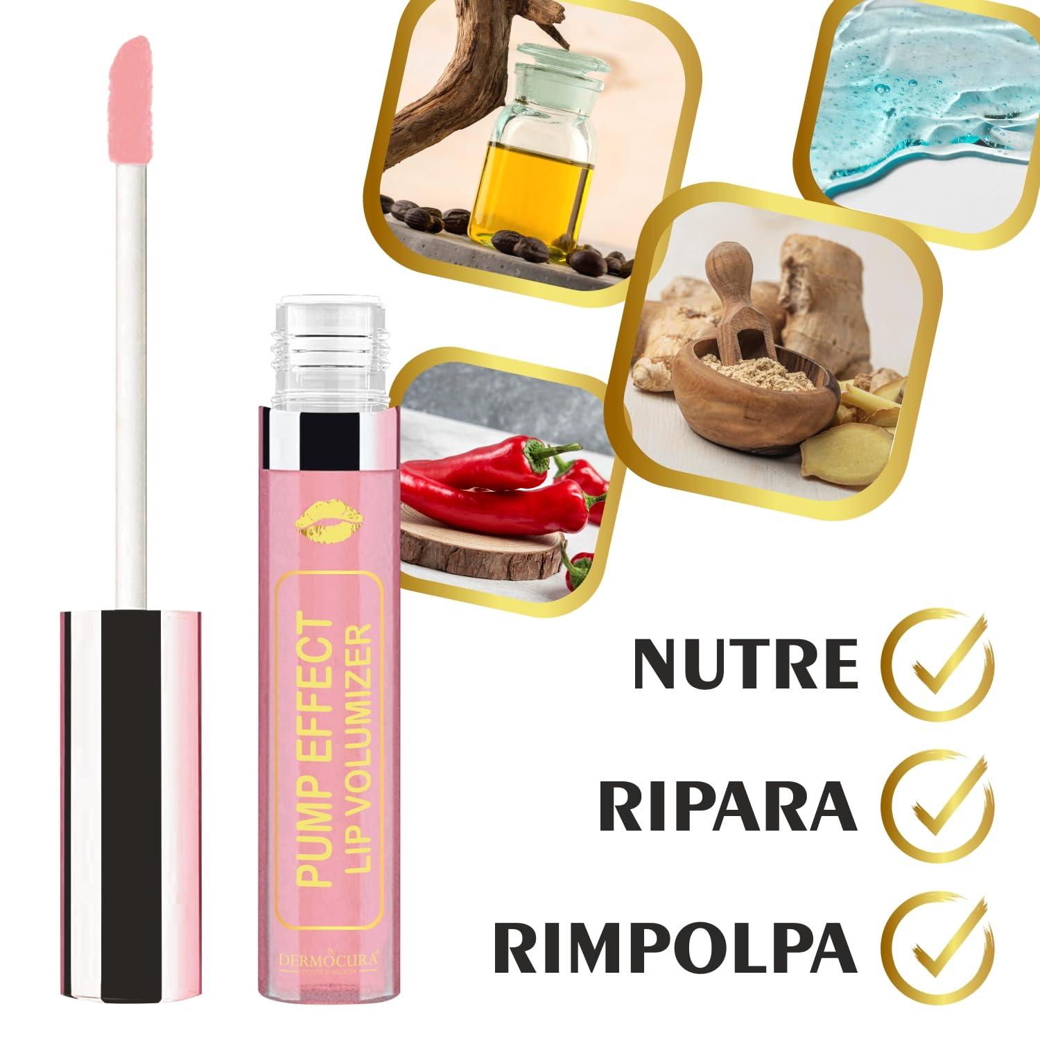 Dermocura Lip Volumizer with Chilli Pops - Long-lasting Nude Lip Gloss ...