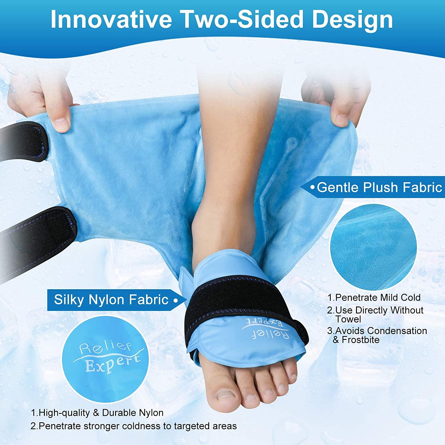 Relief Expert Ankle Foot Ice Pack Wrap - Reusable Gel Cold Pack with ...