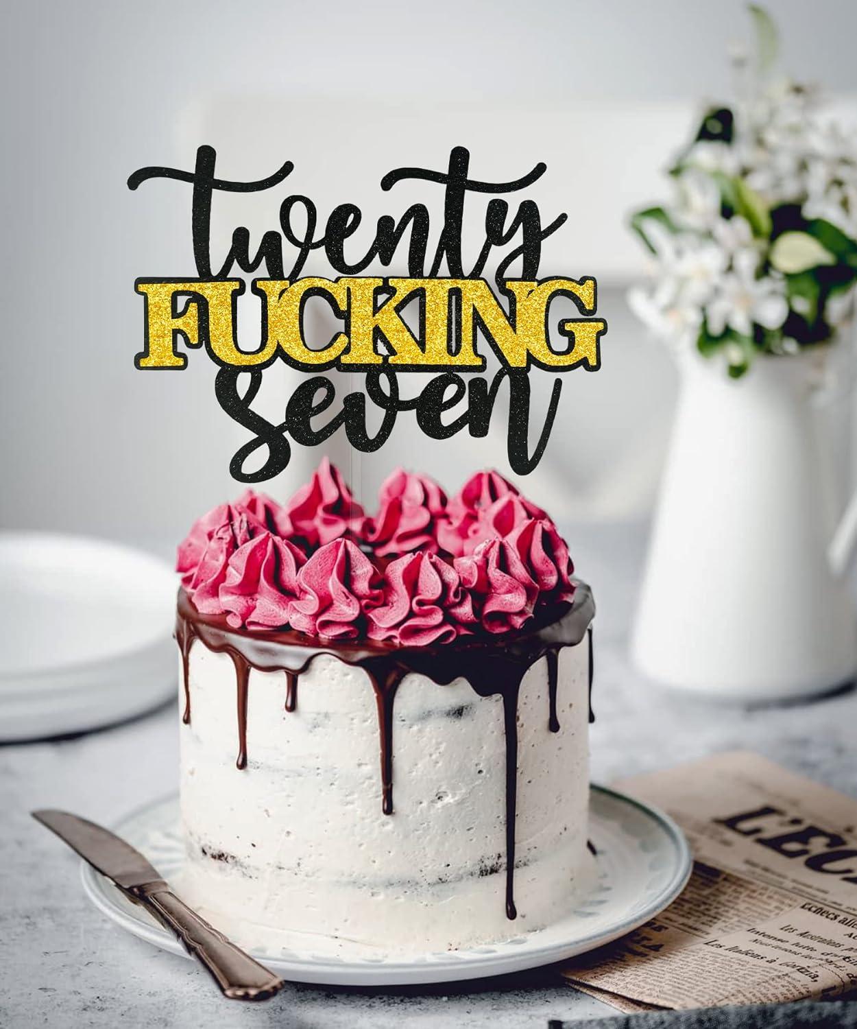 Twenty Seven Cake Topper Glitter Happy 27th Birthday Cake Topper Funny ...