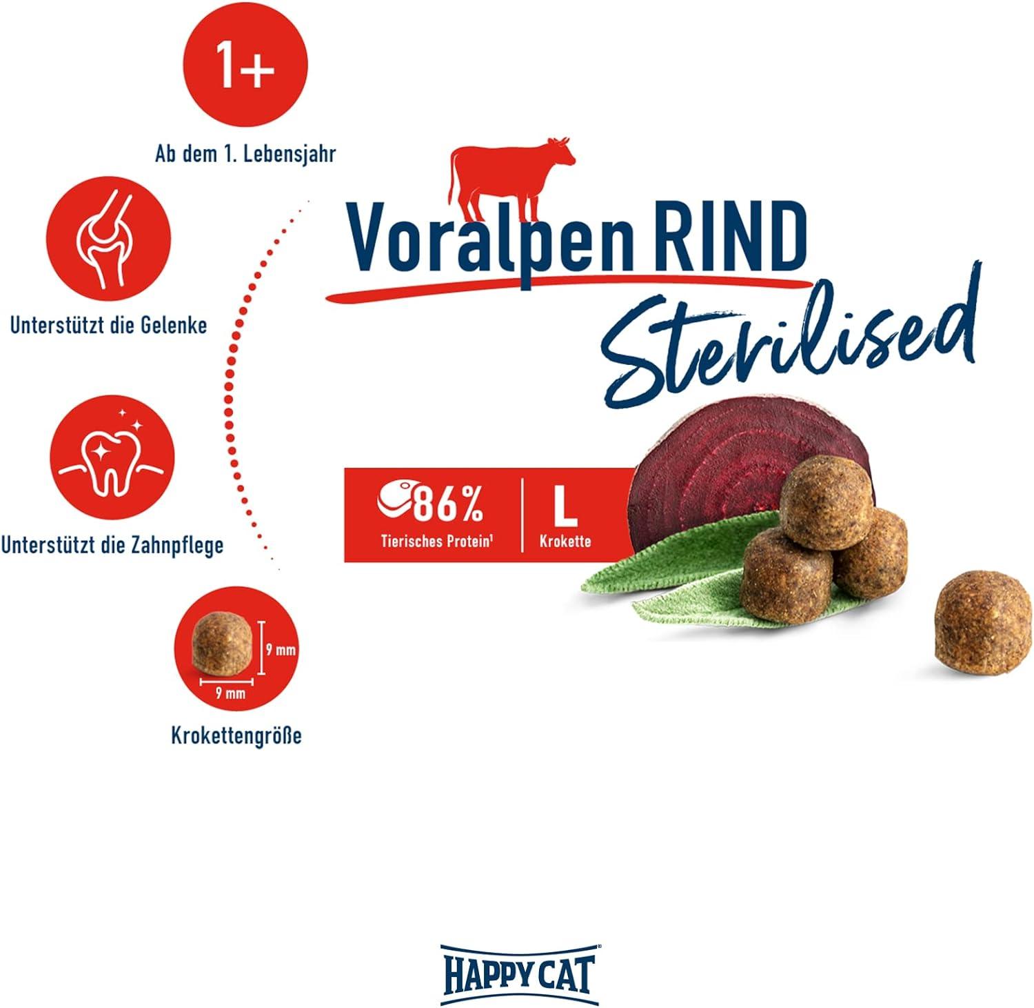 Happy Cat 70573 Sterilized Adult Dry Food - Pre-Alps Beef for ...