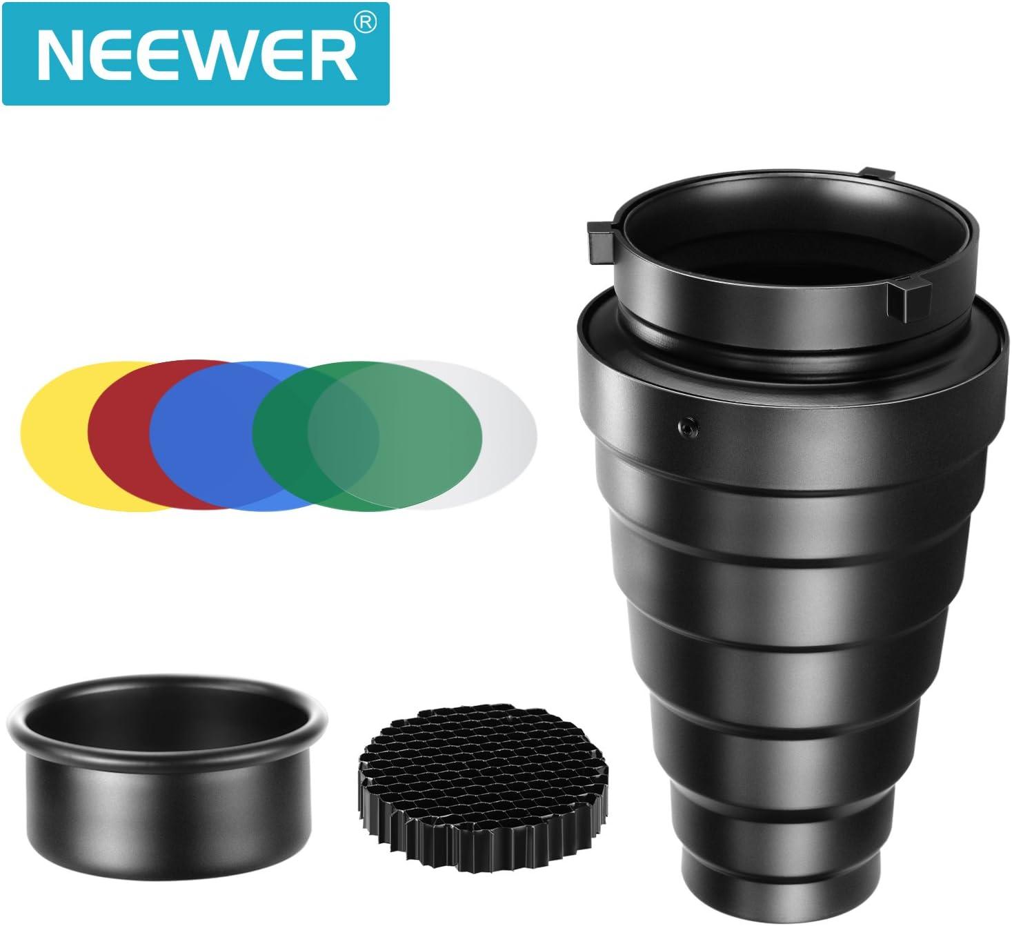 Neewer Medium Aluminum Alloy Conical Snoot Kit with Honeycomb Grid and ...
