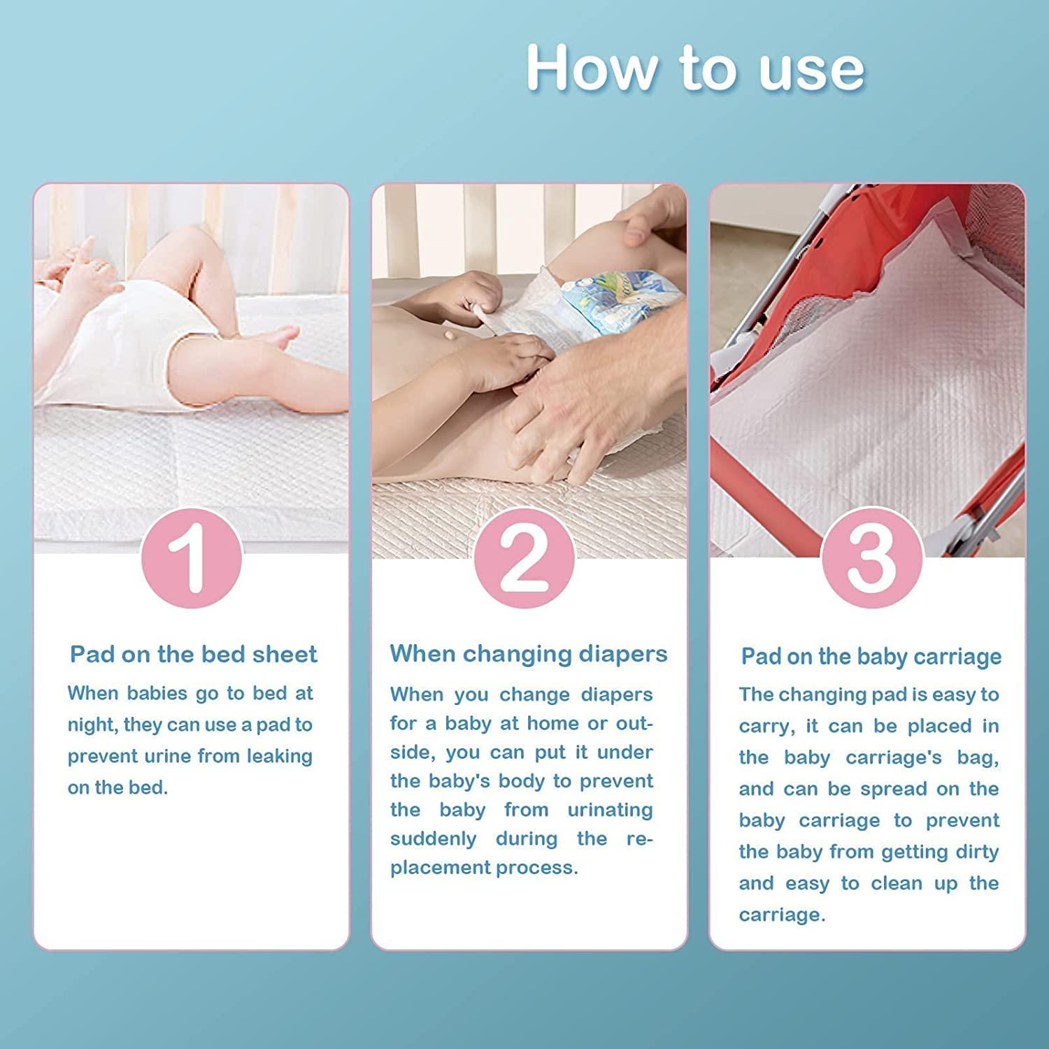 SOFYFINE Disposable Changing Pads - 100 Count Waterproof Bed Pads for ...