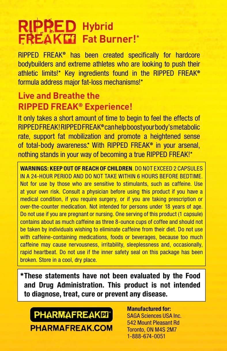 Pharmafreak Ripped Freak 60ct - Hybrid Fat Burner V.1 - Made in USA ...
