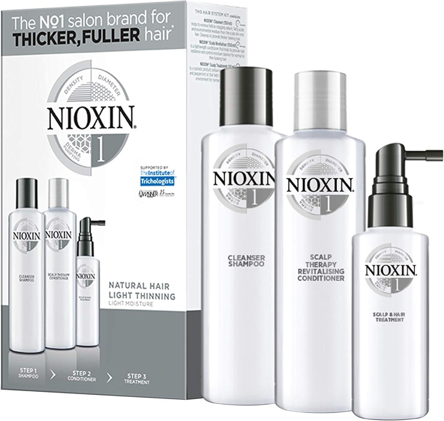 Nioxin 3-Part System | System 1 | Natural Hair with Light Thinning Hair ...