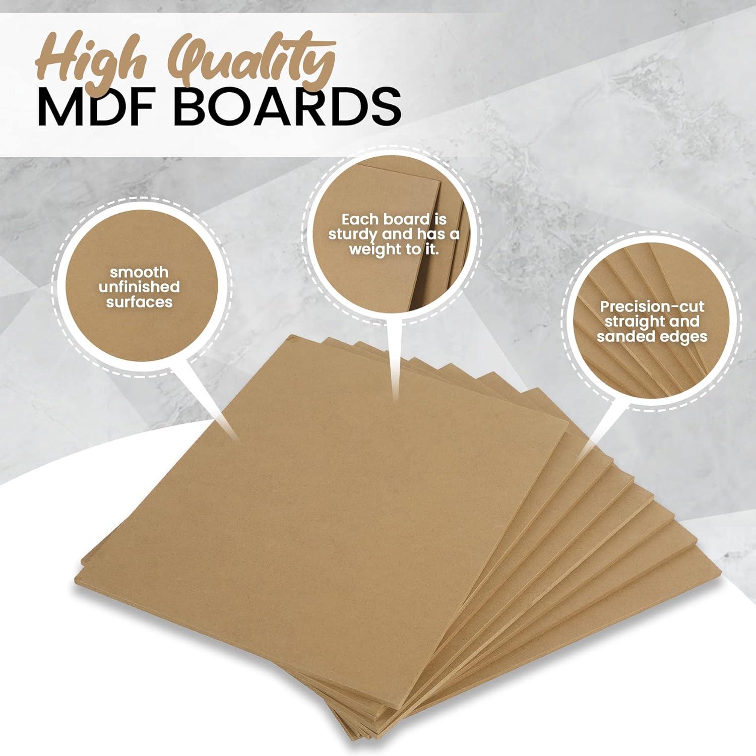 8-Pack 11x14x1/4 MDF Boards - Ideal for Carpentry, Interior Design ...