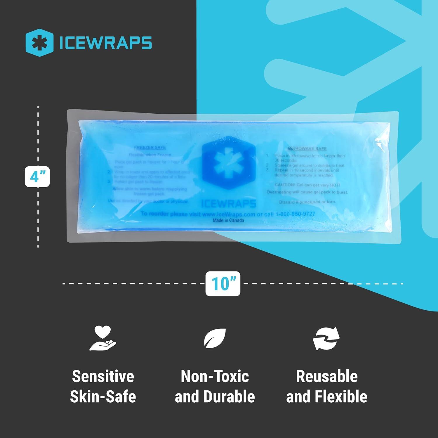 ICEWRAPS 4x10 Reusable Perineal Ice Packs for Postpartum - Pack of 2 ...