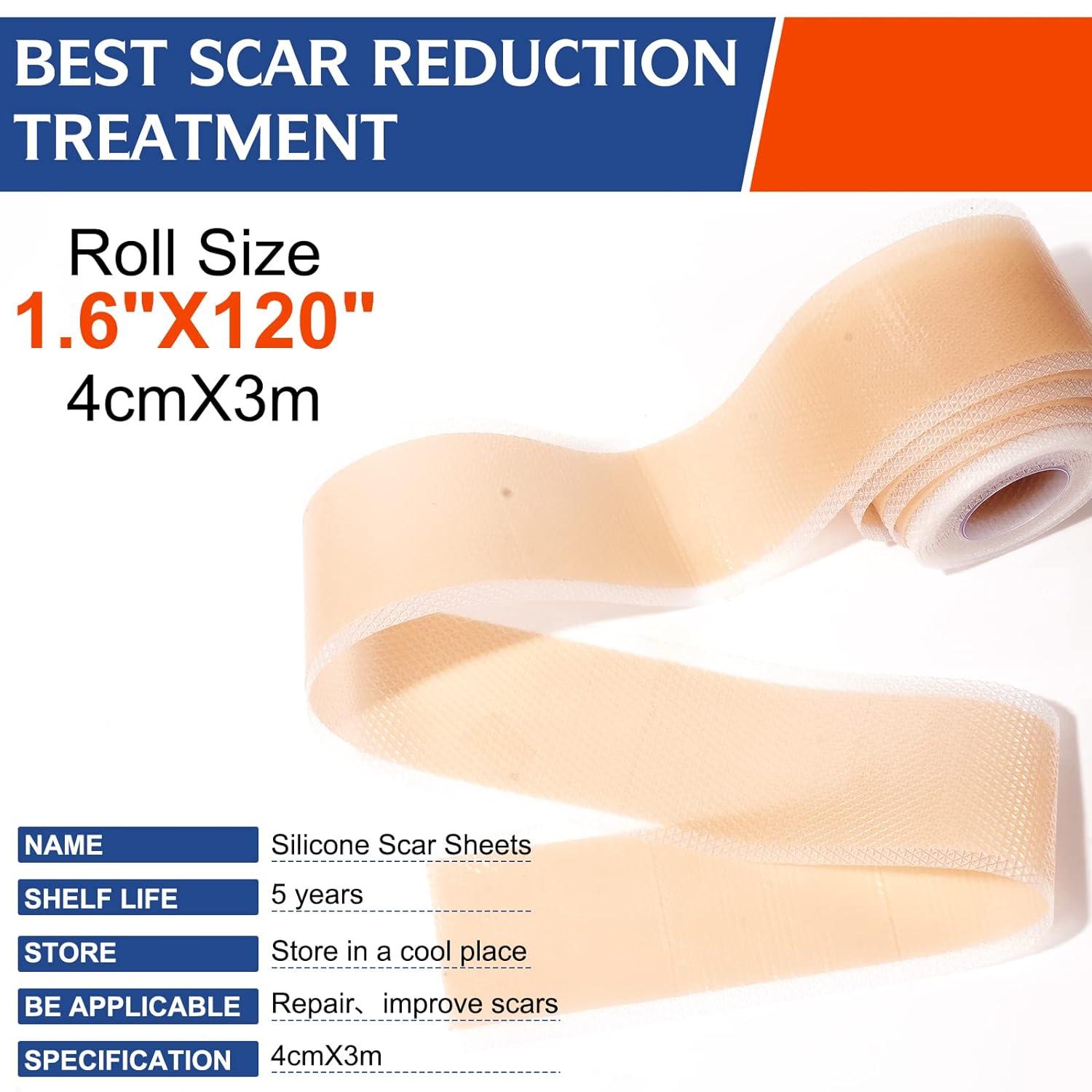 Silicone Scar Sheets (1.6 x 120 Roll) - Medical Grade Scar Tape for ...