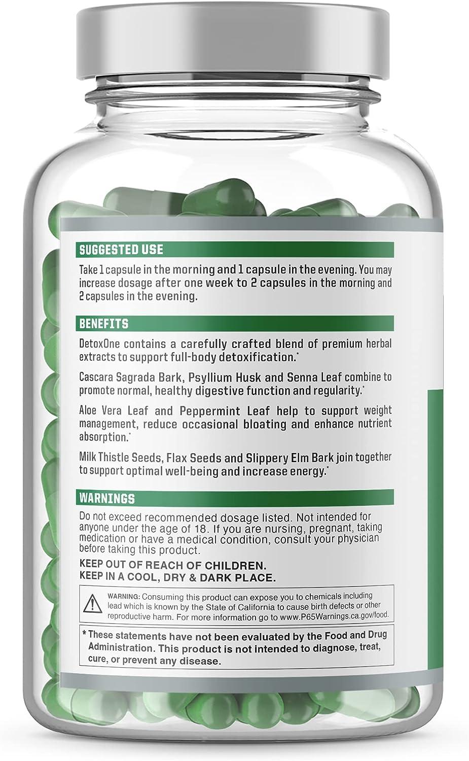 NutraOne DetoxOne 30-Day Extra Strength Cleanse for Healthy Digestion ...