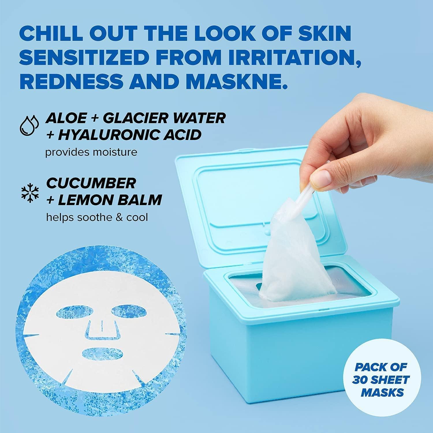 I Dew Care Straight Chillin Sheet Masks - 30 Aloe-Infused Cooling Masks ...