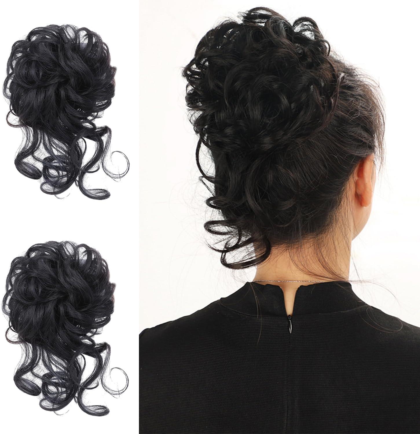 2 Black Wig Loops Women's Hair Accessories Hair Extensions Wig Pieces ...