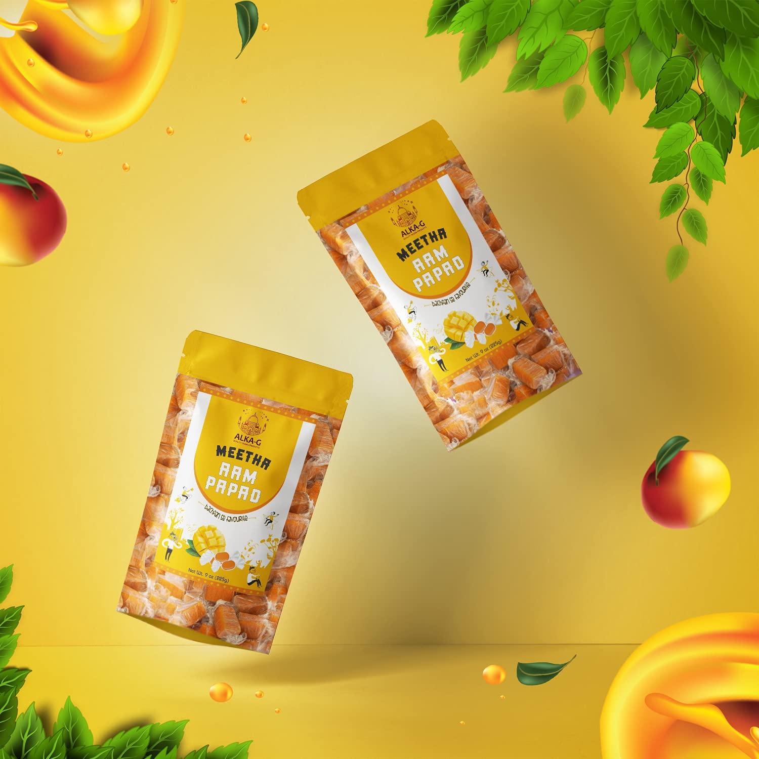 ALKA-G Aam Papad Cubes 9oz (225gm) | Authentic Indian Mango Snack made ...