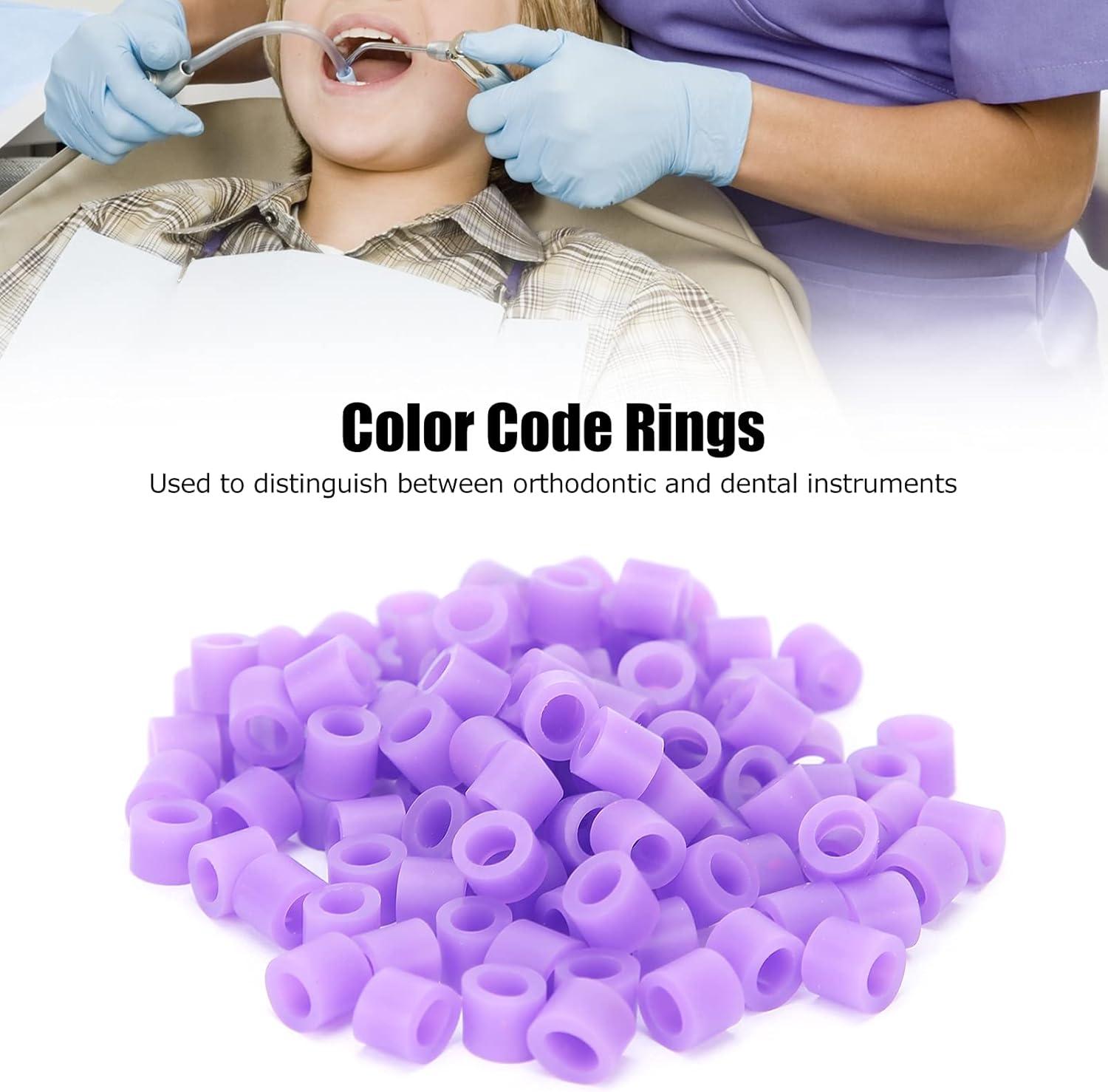 Agate 100 Dental Color Code Rings - Purple Silicone Dental Accessories ...