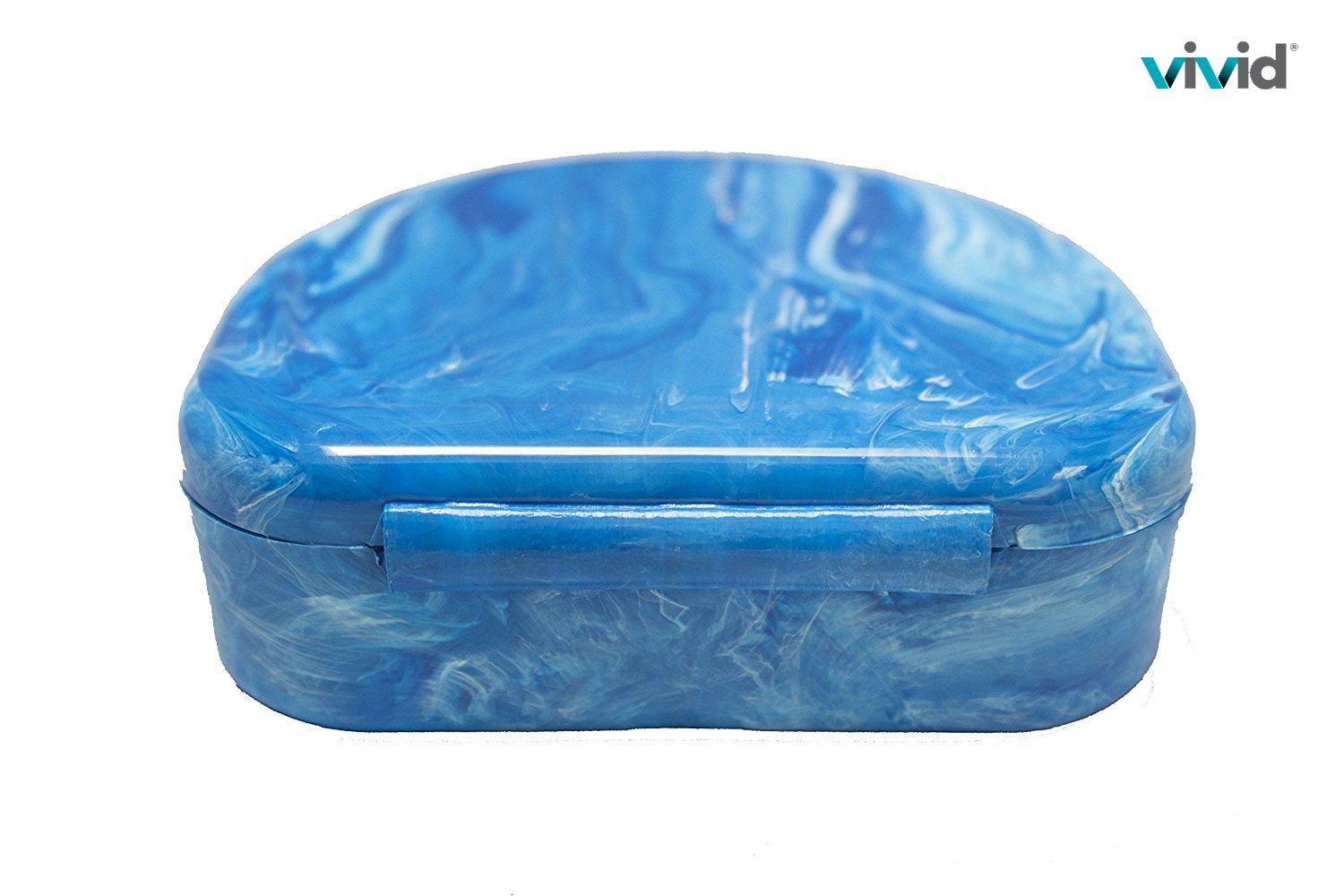 Blue Marble Orthodontic Retainer Case - Portable Denture & Mouthguard ...