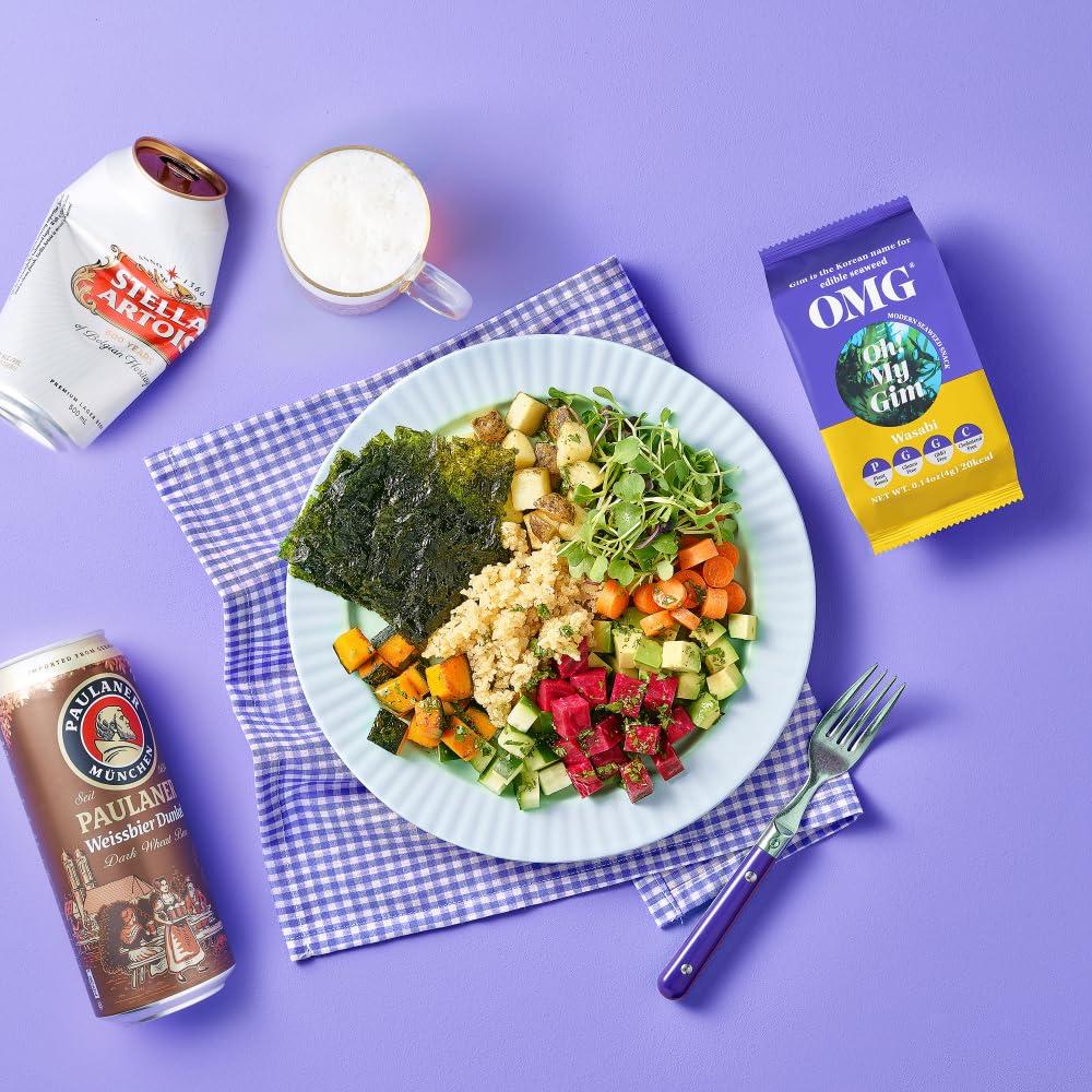 Korea Food OMG Oh My Gim Seaweed Snack - Wasabi Flavor Nori Algae (4g x ...