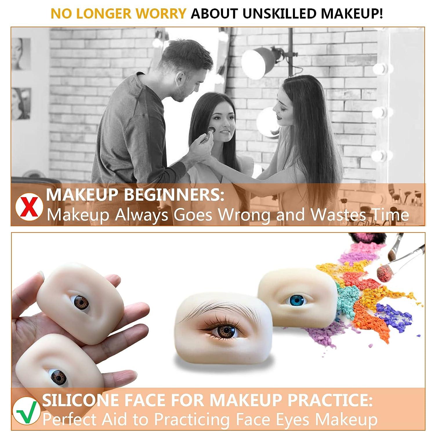 5d Makeup Practice Board with Self-Adhesive Eyelashes & Eyeshadow ...