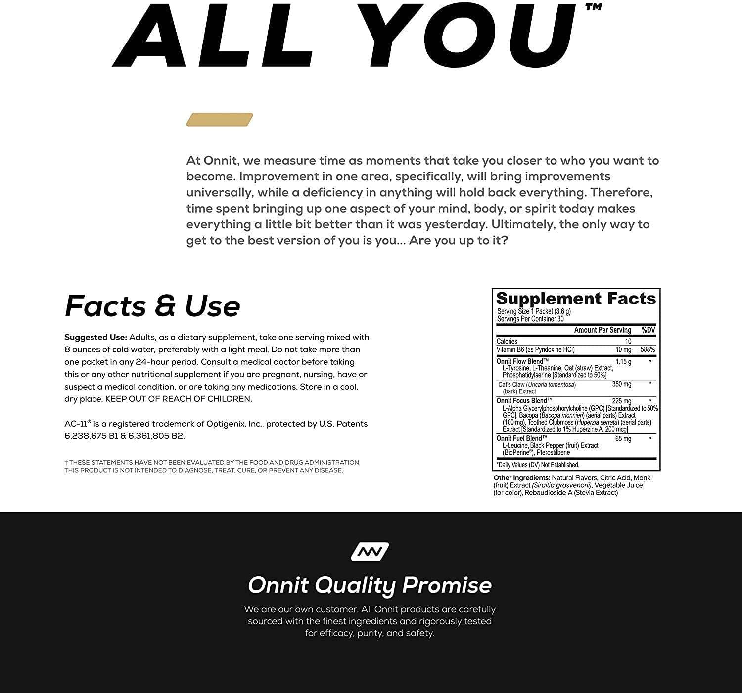 ONNIT Alpha Brain Instant (30ct Box) - Nootropic Brain Booster ...